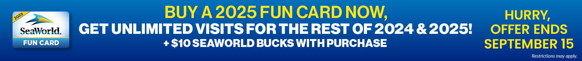 Fun Card- Unlimited Visits All Year | SeaWorld Orlando